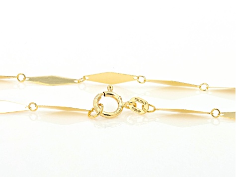10k Yellow Gold 3.2mm Kite Shaped Link 18 Inch Chain - AU2045A | JTV