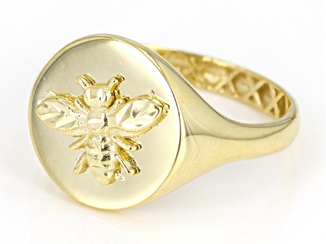 10k Yellow Gold Bee Signet Ring - AU2137 | JTV.com