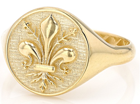 10k Yellow Gold Florence Lily Signet Ring - AU2153 | JTV