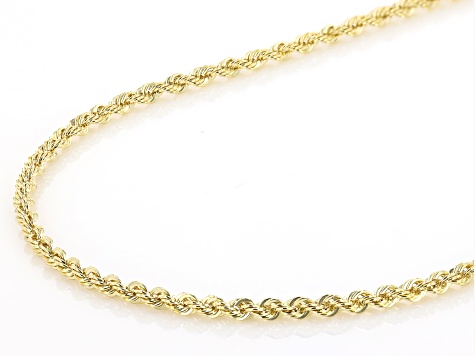10k Yellow Gold Solid Rope 22 Inch Chain - AU2256C | JTV