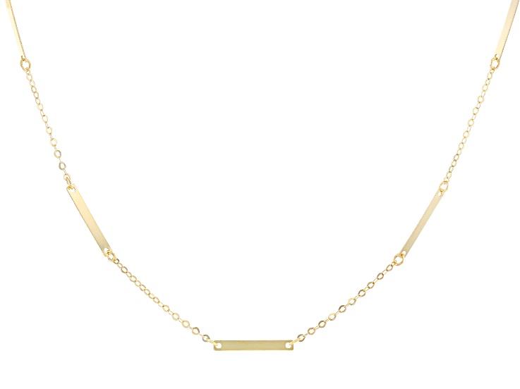 10k Yellow Gold Bar Station 18 Inch Necklace - AU2282A | JTV