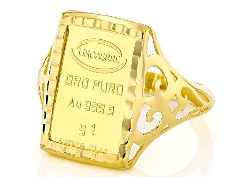 24K Yellow Gold 1G Ingot 10K Yellow Gold Ring