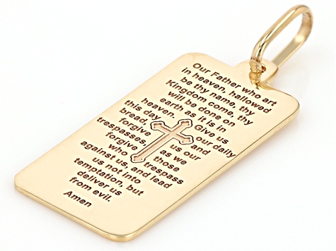 10k Yellow Gold Lord's Prayer Tag Pendant - AU2327 | JTV
