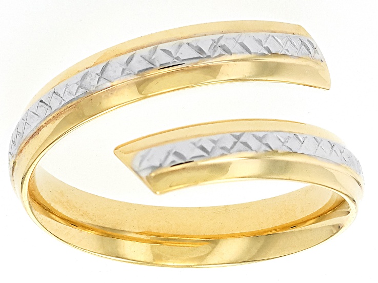 10k Yellow Gold & Rhodium Over 10k Yellow Gold Bypass Ring - AU2340 | JTV