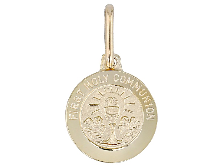 10k Yellow Gold First Holy Communion Medallion Pendant - AU2425 | JTV
