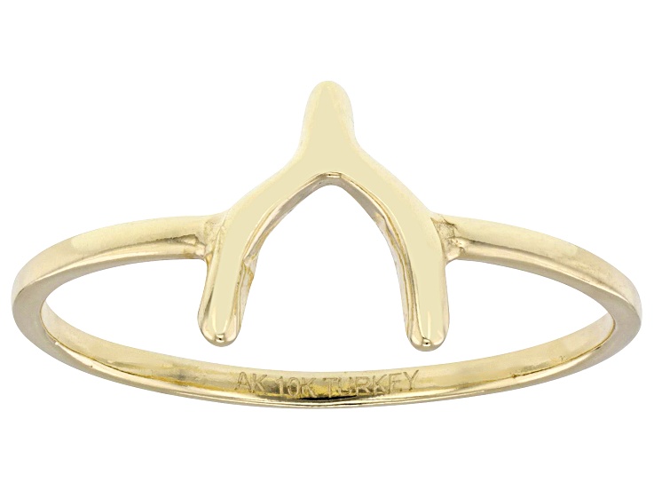 10k Yellow Gold Wishbone Ring - AU2537 | JTV