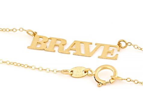10k Yellow Gold "Brave" Bar Necklace - AU2551 | JTV