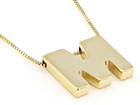 10k Yellow Gold Block Letter "M" Initial Necklace - AU2581M | JTV
