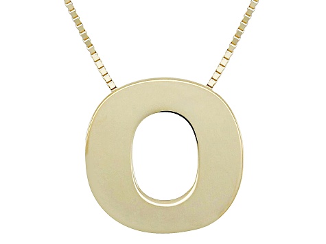10k Yellow Gold Block Letter "O" Initial Necklace - AU2581O | JTV