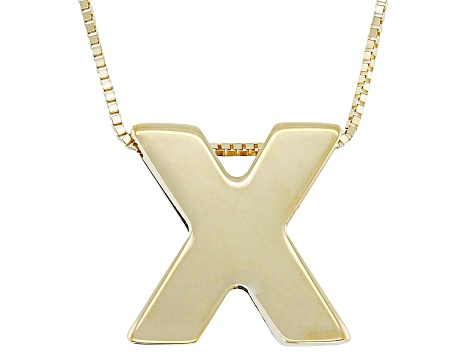 10k Yellow Gold Block Letter "X" Initial Necklace - AU2581X | JTV