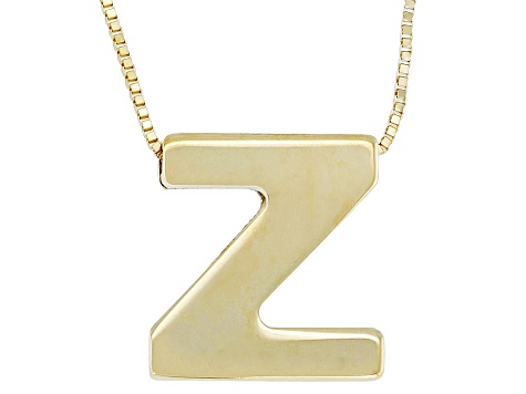 10k Yellow Gold Block Letter "Z" Initial Necklace - AU2581Z | JTV