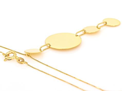 10k Yellow Gold Round Drop Necklace - AU2594 | JTV