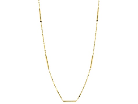 10k Yellow Gold Bar Station Necklace - AU2661A | JTV