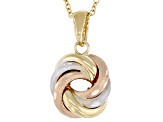 14k Tri-Color Gold "Love Knot" Pendant with Chain - DOM806 | JTV