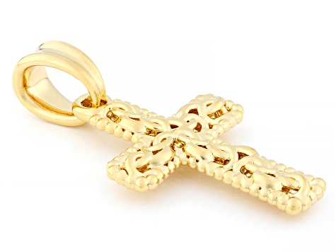 14k Yellow Gold Electroform Byzantine Cross Pendant - GMR009 | JTV