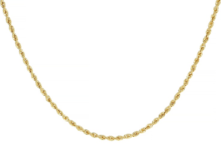 18K Yellow Gold 1.6MM Laser-Cut Rope 18 Inch Chain - GS076A | JTV