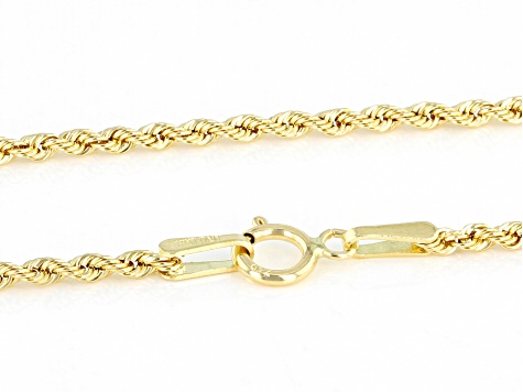 18K Yellow Gold 1.6MM Laser-Cut Rope 18 Inch Chain - GS076A | JTV