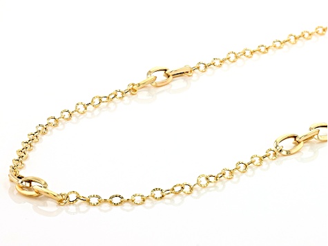 14K Yellow Gold Station 18 Inch Necklace - GS279 | JTV