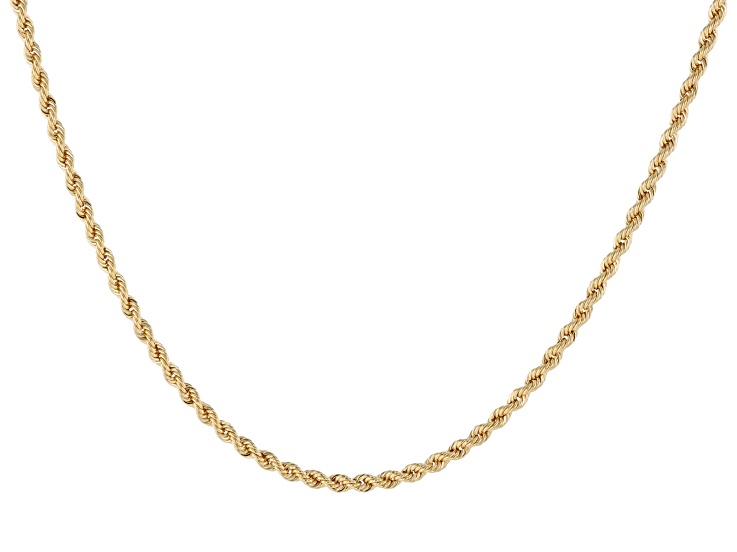 14k Yellow Gold 3.2mm Rope 20 Inch Chain - GS287B | JTV