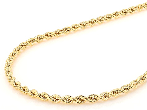 14k Yellow Gold 3.2mm Rope 22 Inch Chain - GS287C | JTV