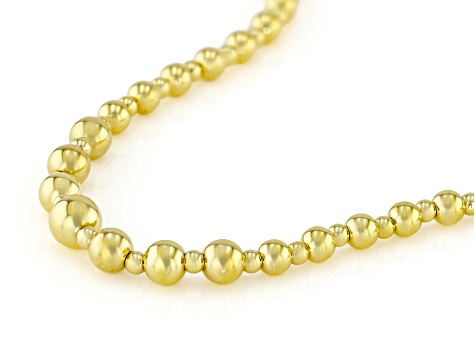 14k Yellow Gold Graduated Bead 18 Inch Necklace - GS293 | JTV