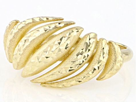 14k Yellow Gold Diamond-Cut Ring - GS300 | JTV