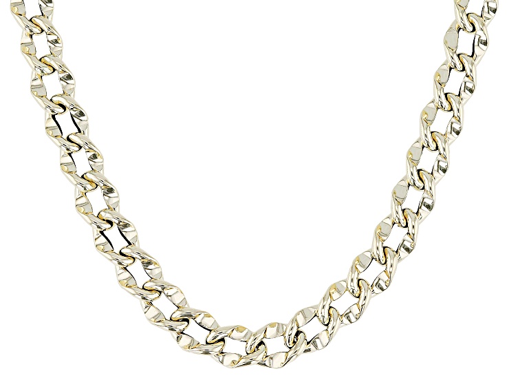 14k Yellow Gold 6mm Concave Curb 18 Inch Chain - GS305 | JTV