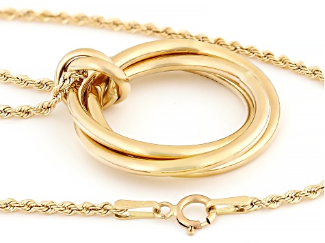 14k Yellow Gold 18" Circle Necklace - GS322 | JTV