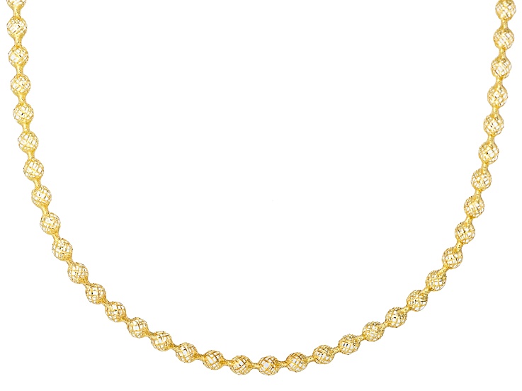 14k Yellow Gold 4.5mm Bubble Stretch Necklace - GS336 | JTV