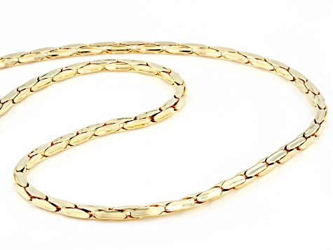 18k Yellow Gold Over Bronze 3mm Elongated Geometric Cardano Chain ...
