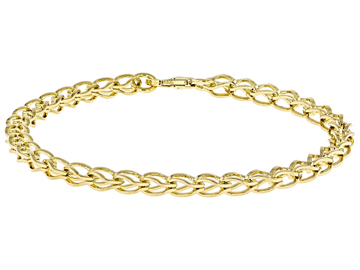18k Yellow Gold Over Bronze Round Curb Bracelet - MA1077 | JTV