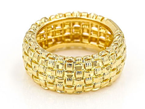 Moda Al Massimo® 18k Yellow Gold Over Bronze Basketweave Ring - MA558 | JTV