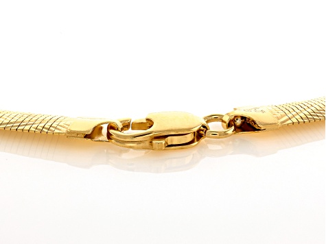 18k Yellow Gold And Rhodium Over Bronze Reversible Omega Necklace ...