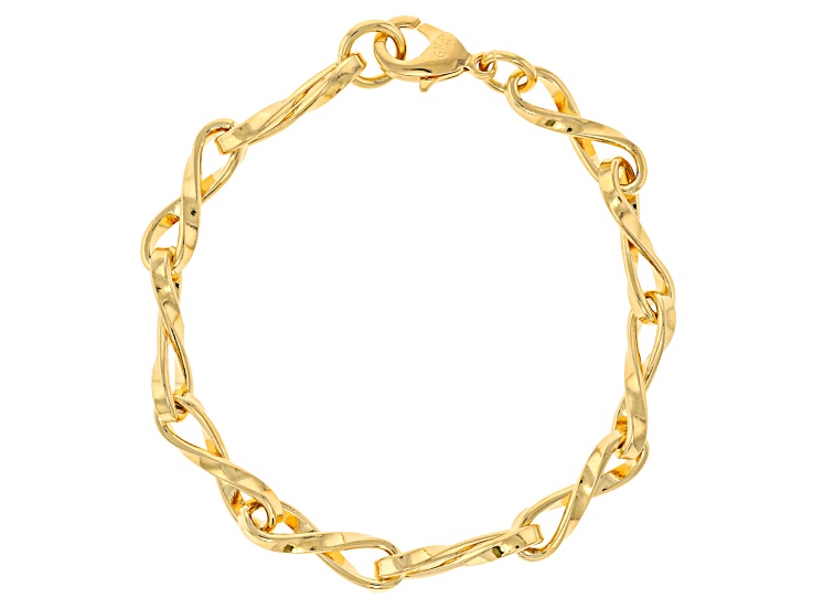 18k Yellow Gold Over Bronze Infinity Bracelet - MA925B | JTV