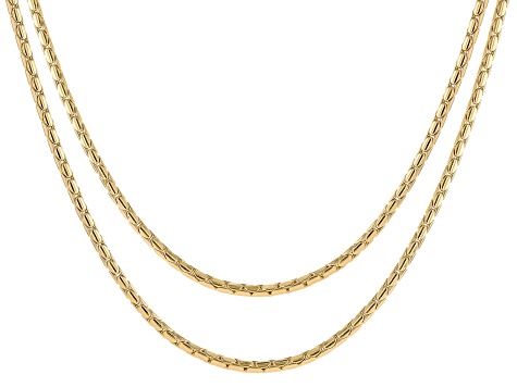 18k Yellow Gold Over Bronze 3mm Cardano 20 and 24 Inch Chain - MAK018 | JTV