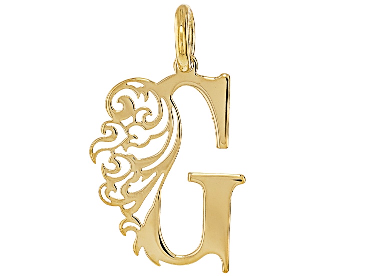 14k Yellow Gold Peacock Initial "G" Pendant - SFO052G | JTV