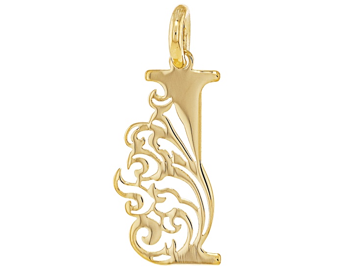 14k Yellow Gold Peacock Initial "I" Pendant - SFO052I | JTV