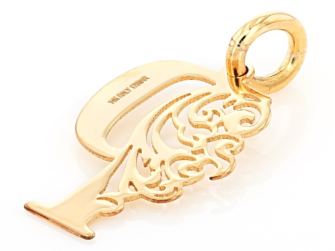 14k Yellow Gold Peacock Initial "P" Pendant - SFO052P | JTV