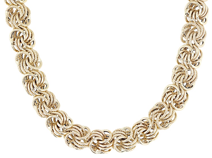 14k Yellow Gold 8mm Godronato Rosetta 18" Necklace - SFO145 | JTV