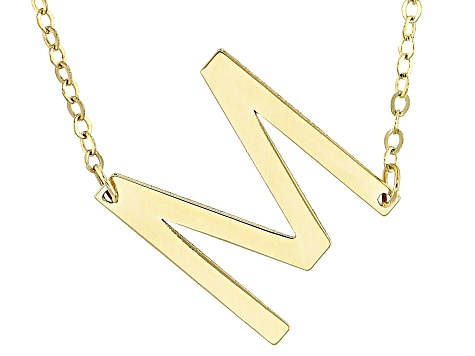 14k Yellow Gold Initial 18" Necklace - SFO157M | JTV