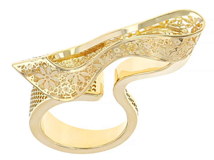 14k Yellow Gold Ricami High Heel Statement Ring - SFO212 | JTV