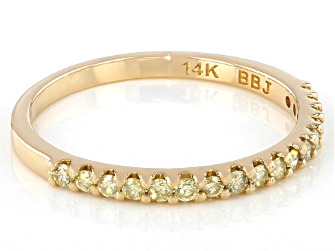 Pre-Owned Natural Yellow Diamond 14k Yellow Gold Band Ring 0.23ctw ...