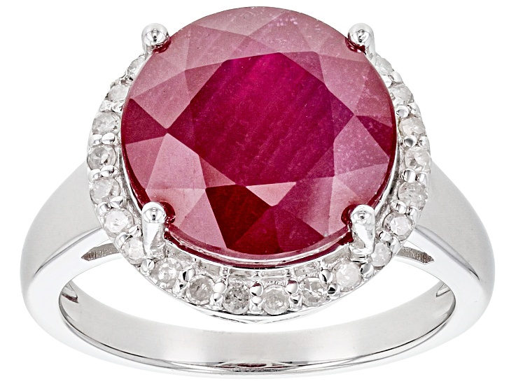 Pre-Owned Red Mahaleo(R) Ruby Rhodium Over Sterling Silver Ring 8.67ctw ...