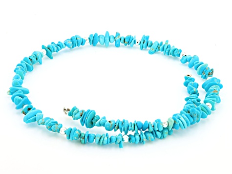 Pre-Owned Blue Sleeping Beauty Turquoise Sterling Silver Choker ...