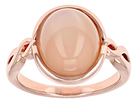 Pre-Owned Timna Jewelry Collection™ 12x10 Oval Peach Moonstone Copper ...