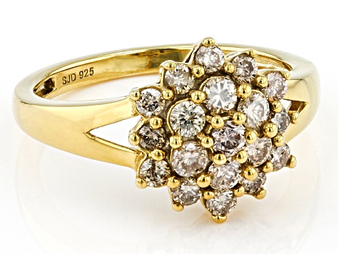 Pre-Owned Candlelight Diamonds™ 14k Yellow Gold Over Sterling Silver ...
