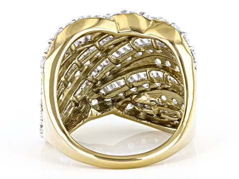 Pre-Owned White Cubic Zirconia 18k Yellow Gold Over Sterling Silver ...