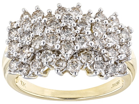 Pre-Owned Candlelight Diamonds™ 10k Yellow Gold Cluster Ring 2.00ctw ...