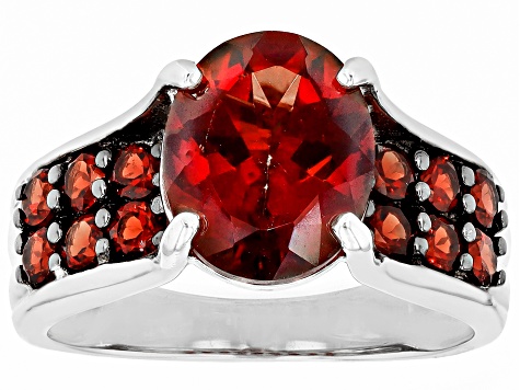 Pre-Owned Red Labradorite Rhodium Over Sterling Silver Ring 3.85ctw ...