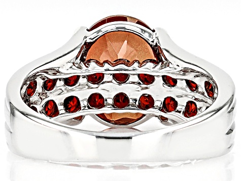 Pre-Owned Red Labradorite Rhodium Over Sterling Silver Ring 3.85ctw ...